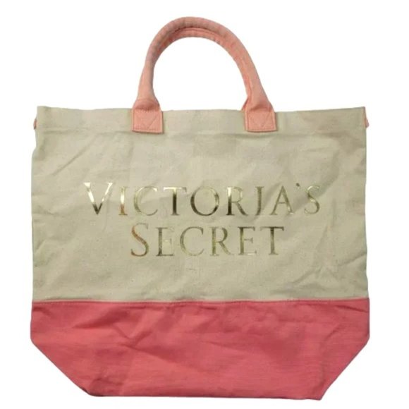PINK Victoria's Secret | Bags | Nwt Pink Victorias Secret Canvas Tote ...